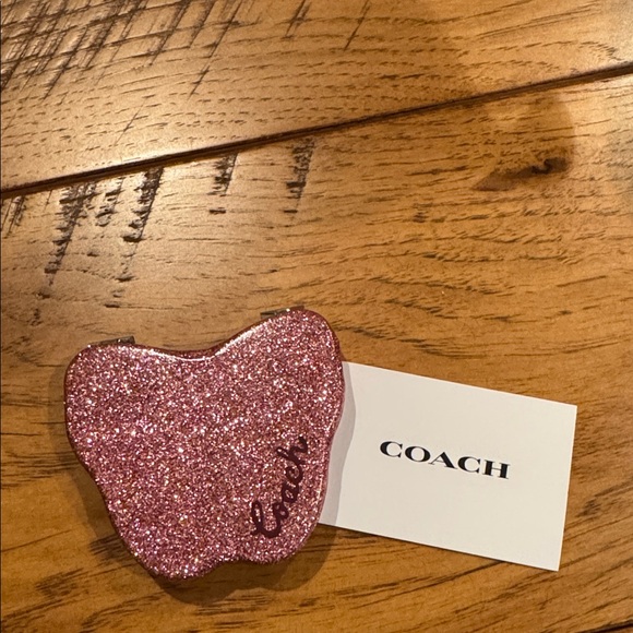 Coach | Accessories | Coach Pink Glitter Butterfly Mirror | Poshmark